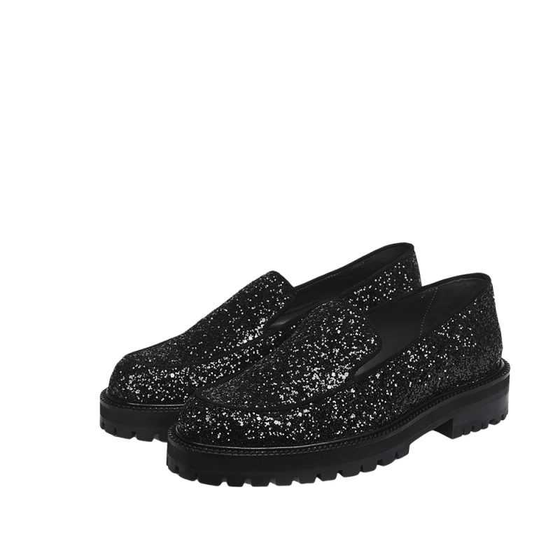 Angulus Loafers i Sort/Glimmer til Dame