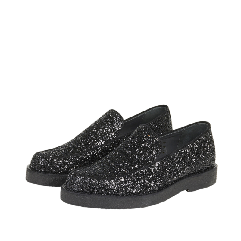 Angulus loafers dame | Sort glimmer i skind | Unic Shoes